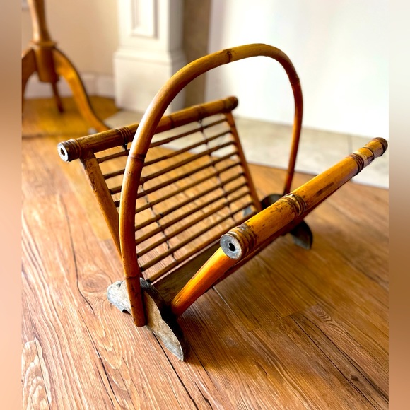 Storage & Organization | Vintage Bamboo Folding Magazine Rack Stand ...